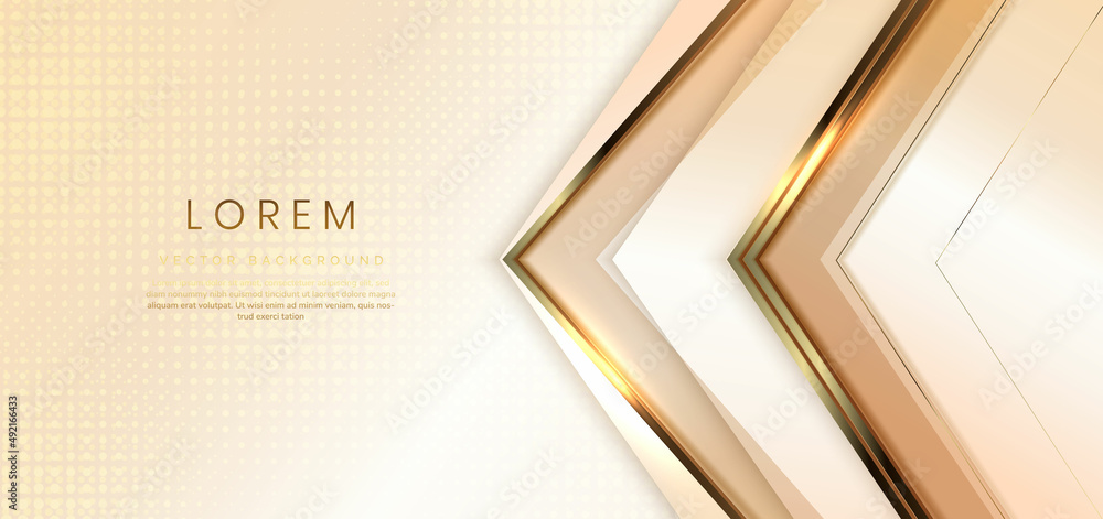 Abstract 3d modern luxury template gold color and gold arrow background ...