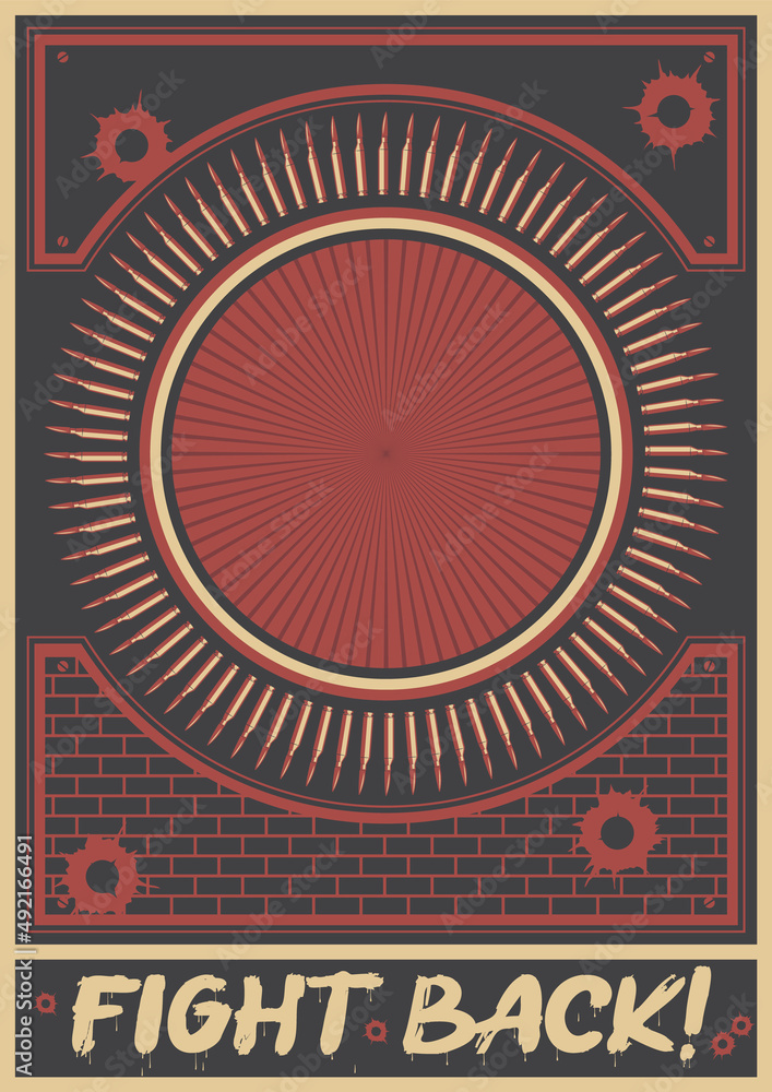Fight back! Resistance Propaganda Posters Background, Bullets and Brick ...