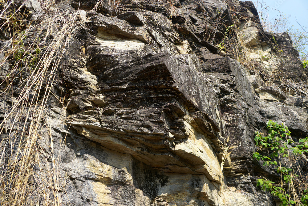 Unique gray geological granite gneiss metamorphic rock formations of ...