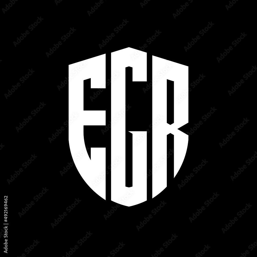 EGR letter logo design. EGR modern letter logo with black background ...