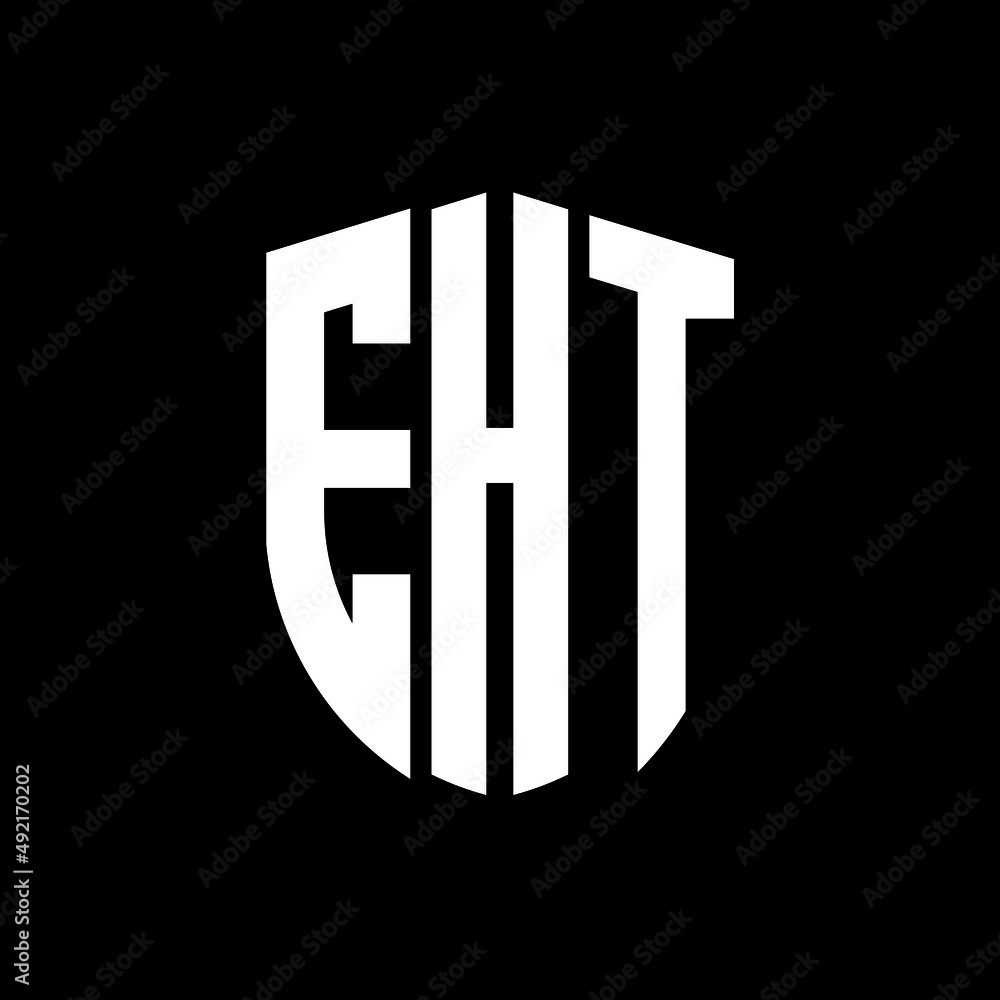 EHT letter logo design. EHT modern letter logo with black background ...