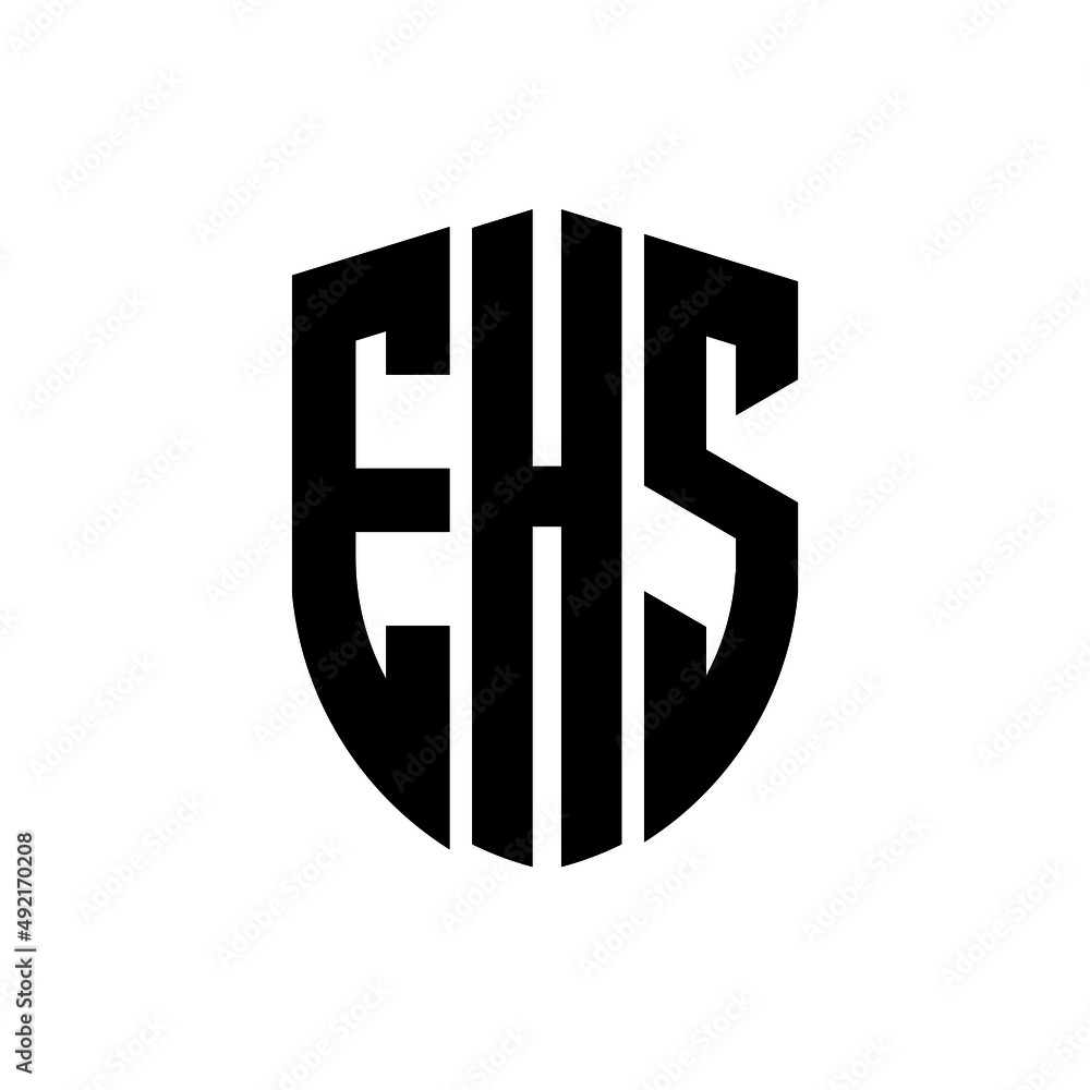 EHS letter logo design. EHS modern letter logo with black background ...