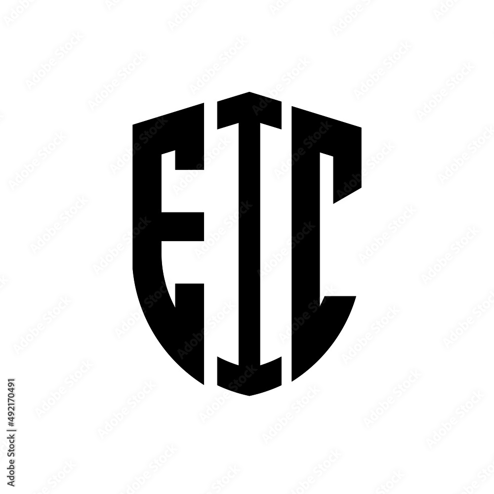 EIC letter logo design. EIC modern letter logo with black background. EIC creative letter logo ...