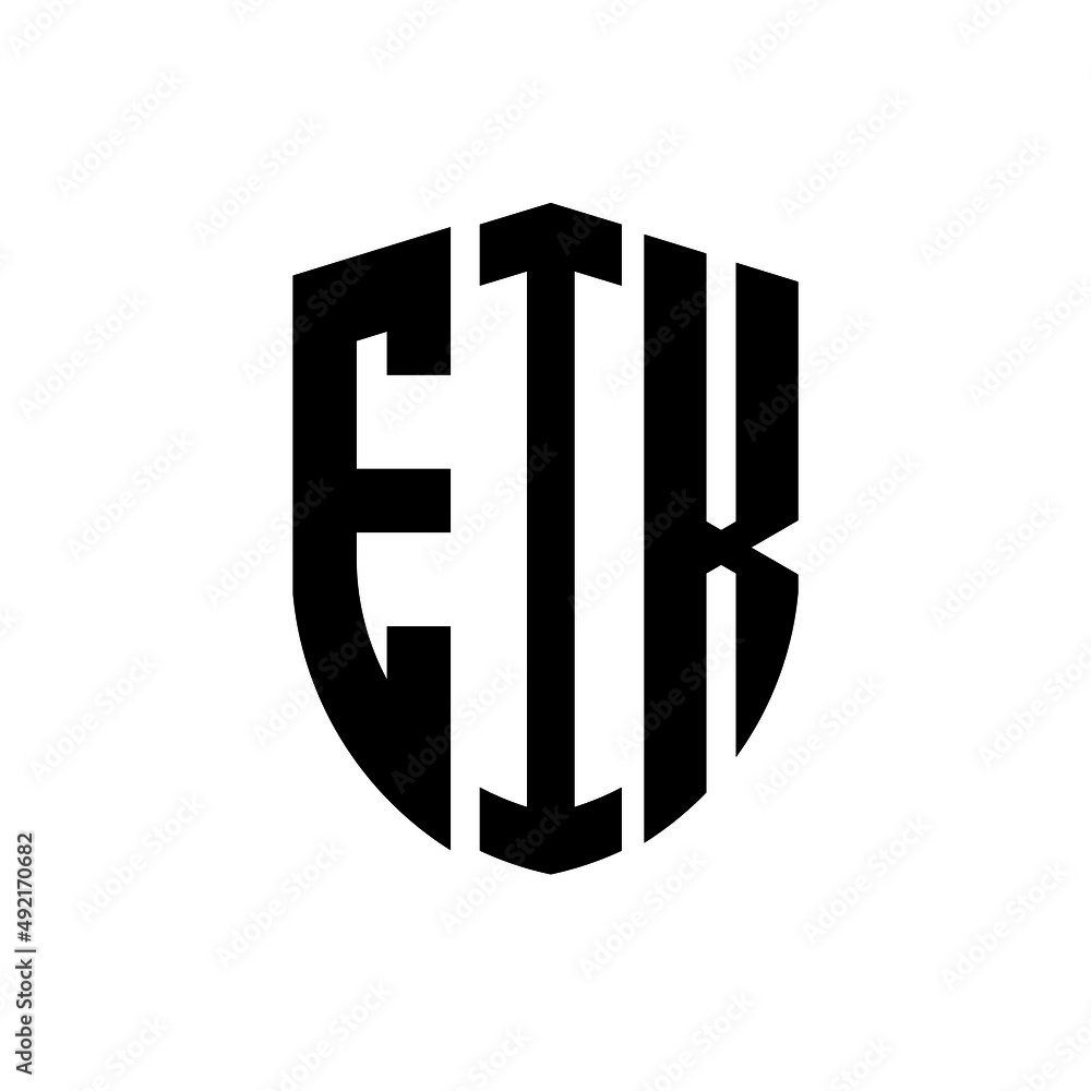 EIK letter logo design. EIK modern letter logo with black background ...