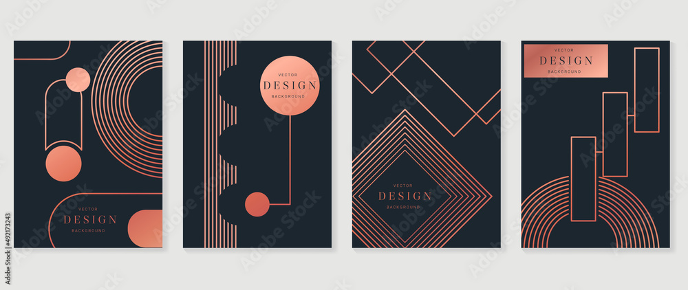 Luxury geometric pattern cover template. Set of art deco poster design ...