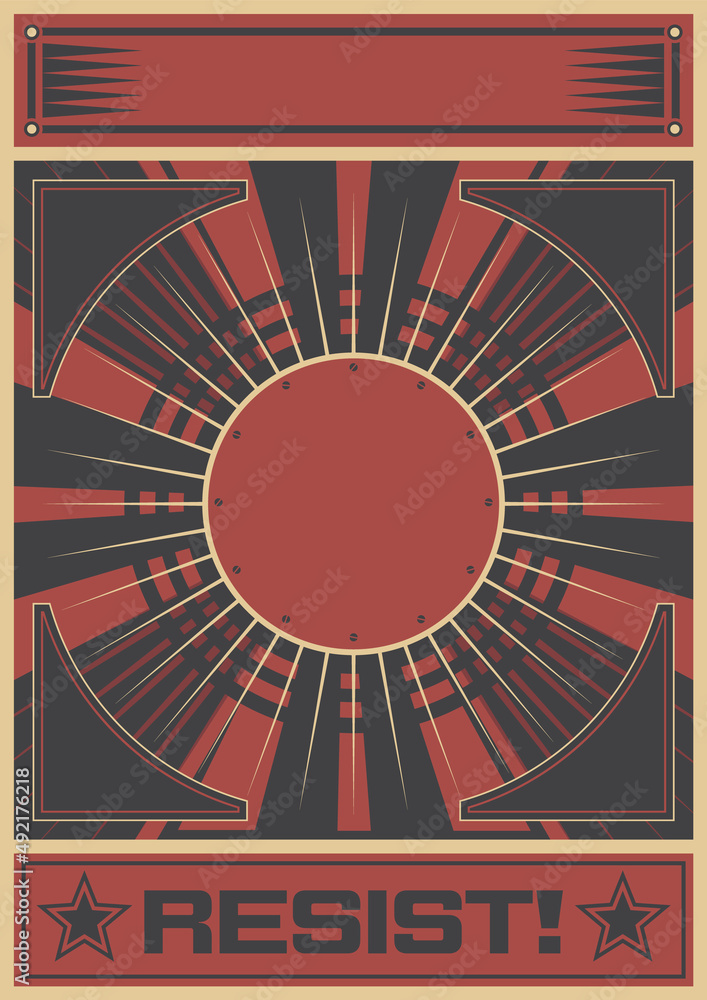 Poster Resist! Propaganda Posters Template, Black Red White Background ...