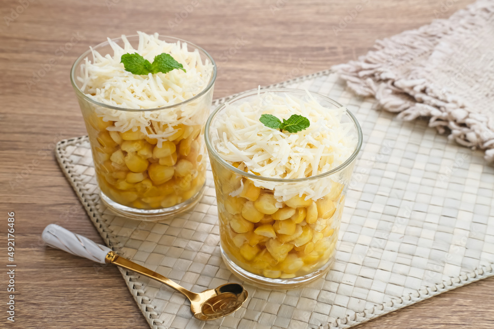 Jasuke (Jagung Susu Keju) is a traditional Indonesian snack, steamed ...