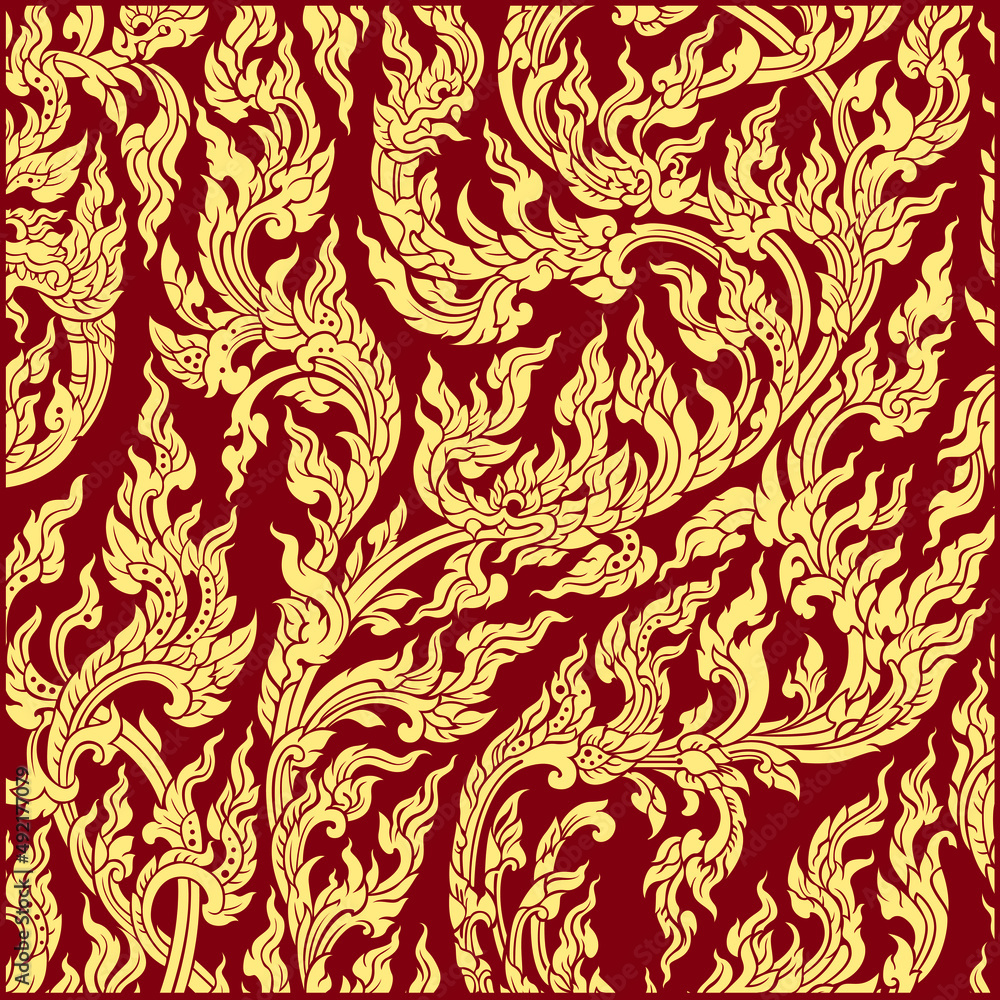 Thai art Kanok pattern decorative sensible design vector eps. Thai ...