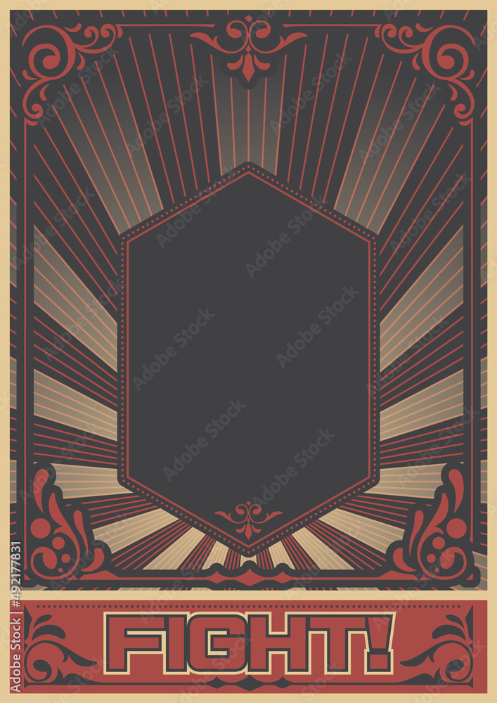 Fight! Propaganda Poster Template, Black Red White Background ...
