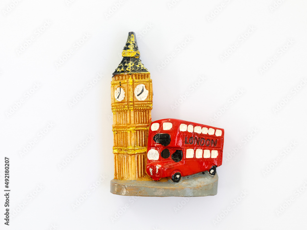 Travel in England UK concept. Red London double decker bus with word ...