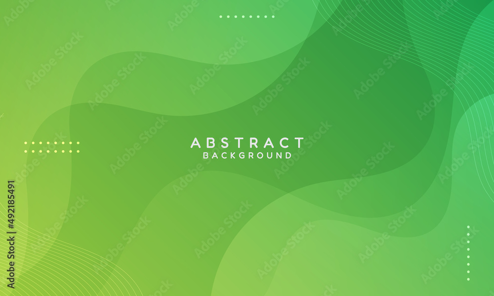 Abstract minimal background with green gradient. Fluid gradient shapes ...
