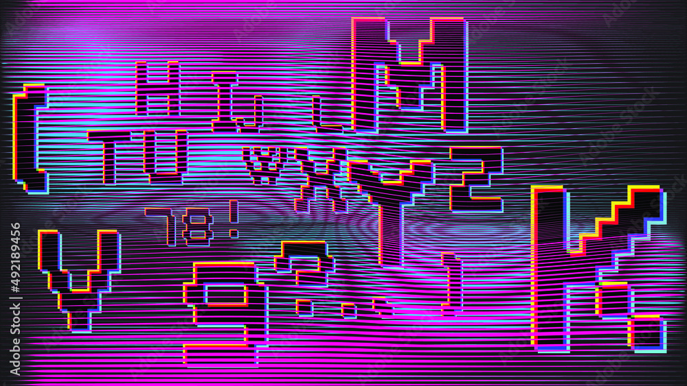 Glitch distorted geometric background . Modern art design . Noise ...