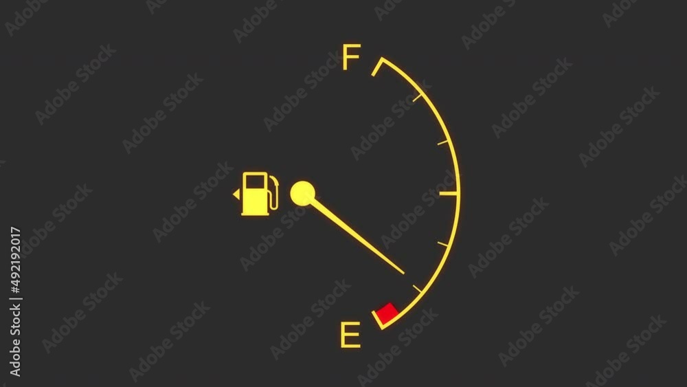 Fuel gauge fills up - filling up car fuel from empty to full tank fill ...
