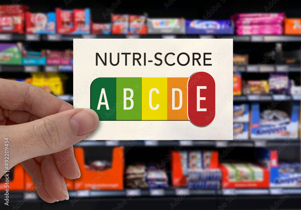 Foto de Nutrition labeling of food, Nutri score, supermarket, five ...