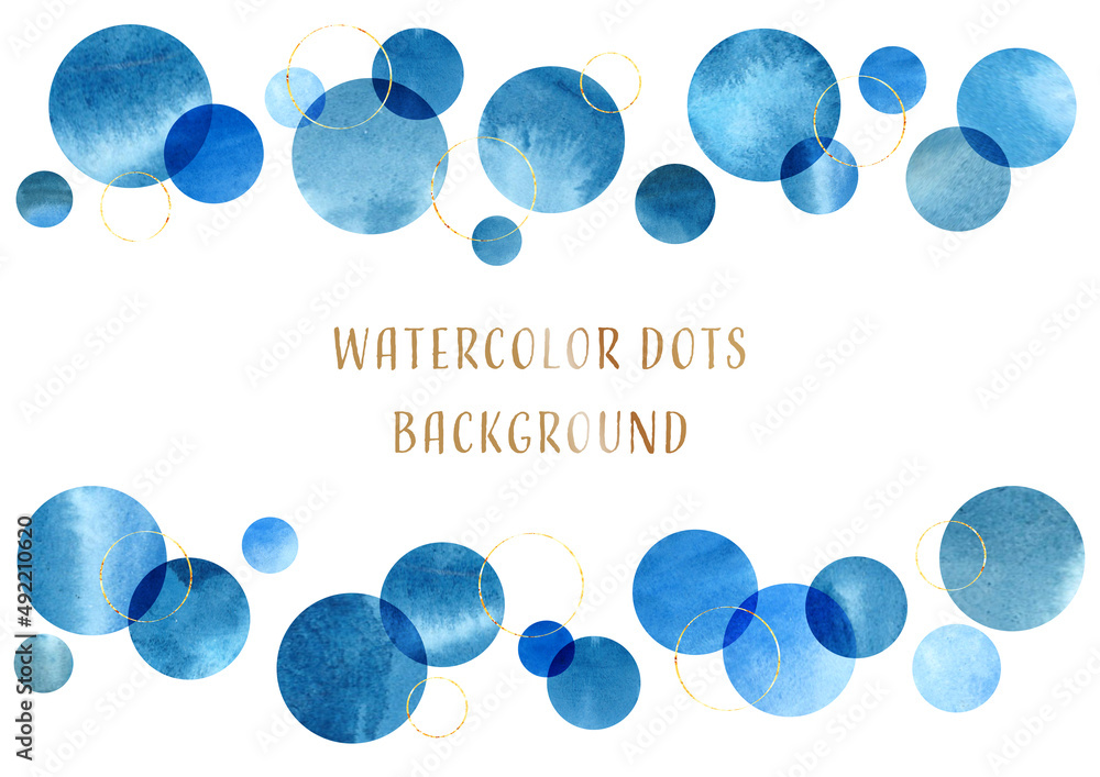 Watercolor blue dots background Stock Photo | Adobe Stock