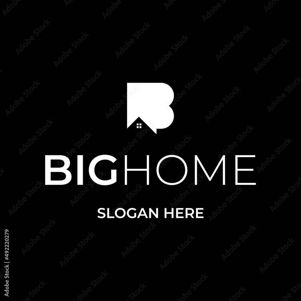 B letter and home logo design concept Stock Vector | Adobe Stock