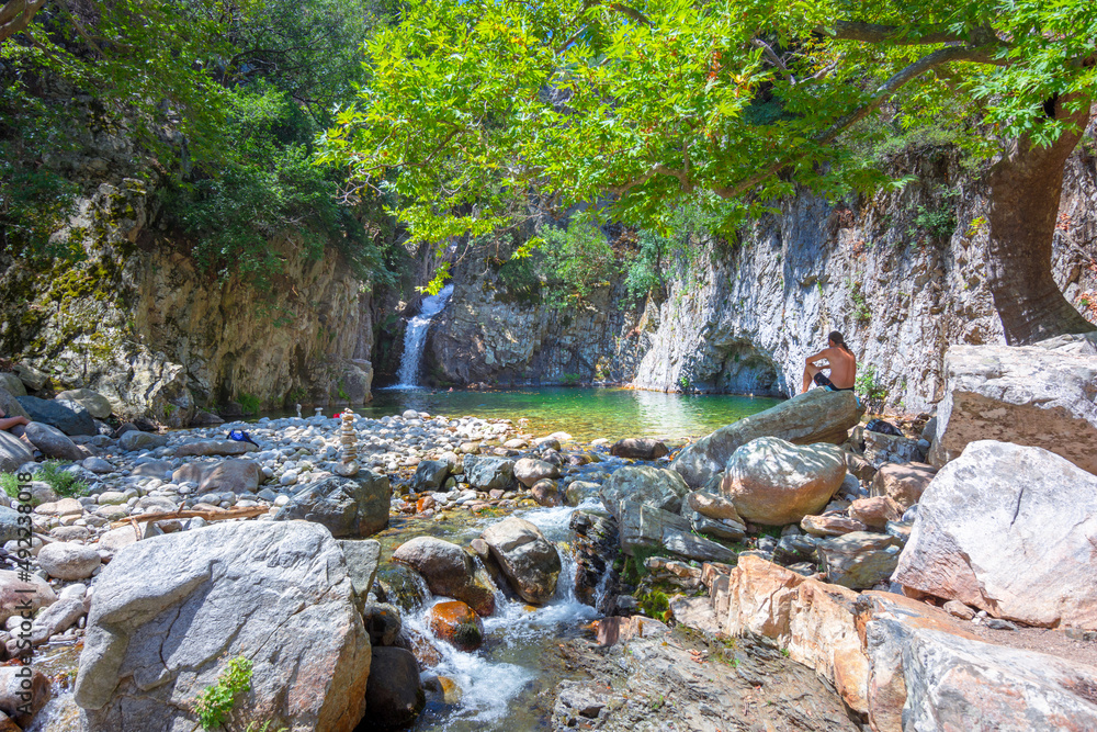 Vathres are small water natural pools with waterfalls along the ...