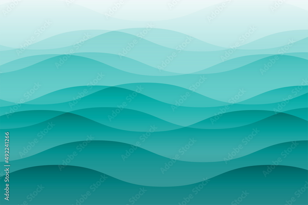 turquoise ocean color sea waves with ripples background Stock Vector ...