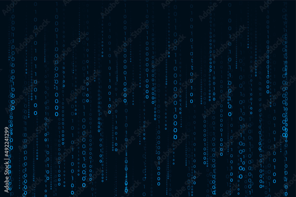 Vetor de matrix style binary code digital falling numbers blue ... Vetor de matrix style binary code digital falling numbers blue ...