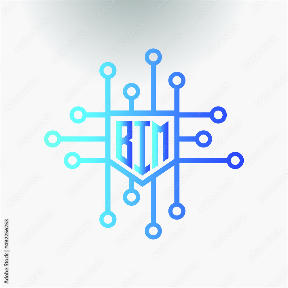 BIM letter logo design on white background.BIM creative monogram ...