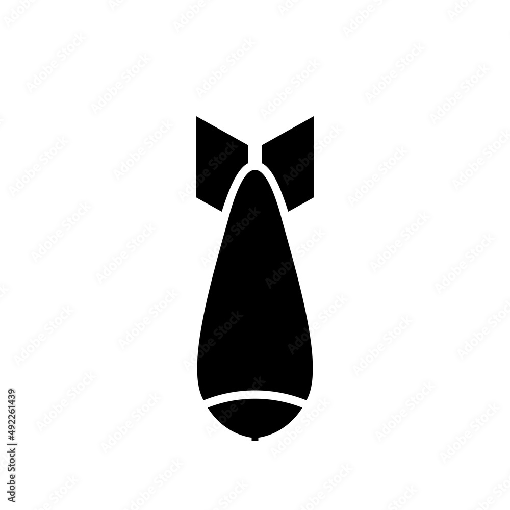 aviation bomb icon. war and military symbol. isolated vector image ...