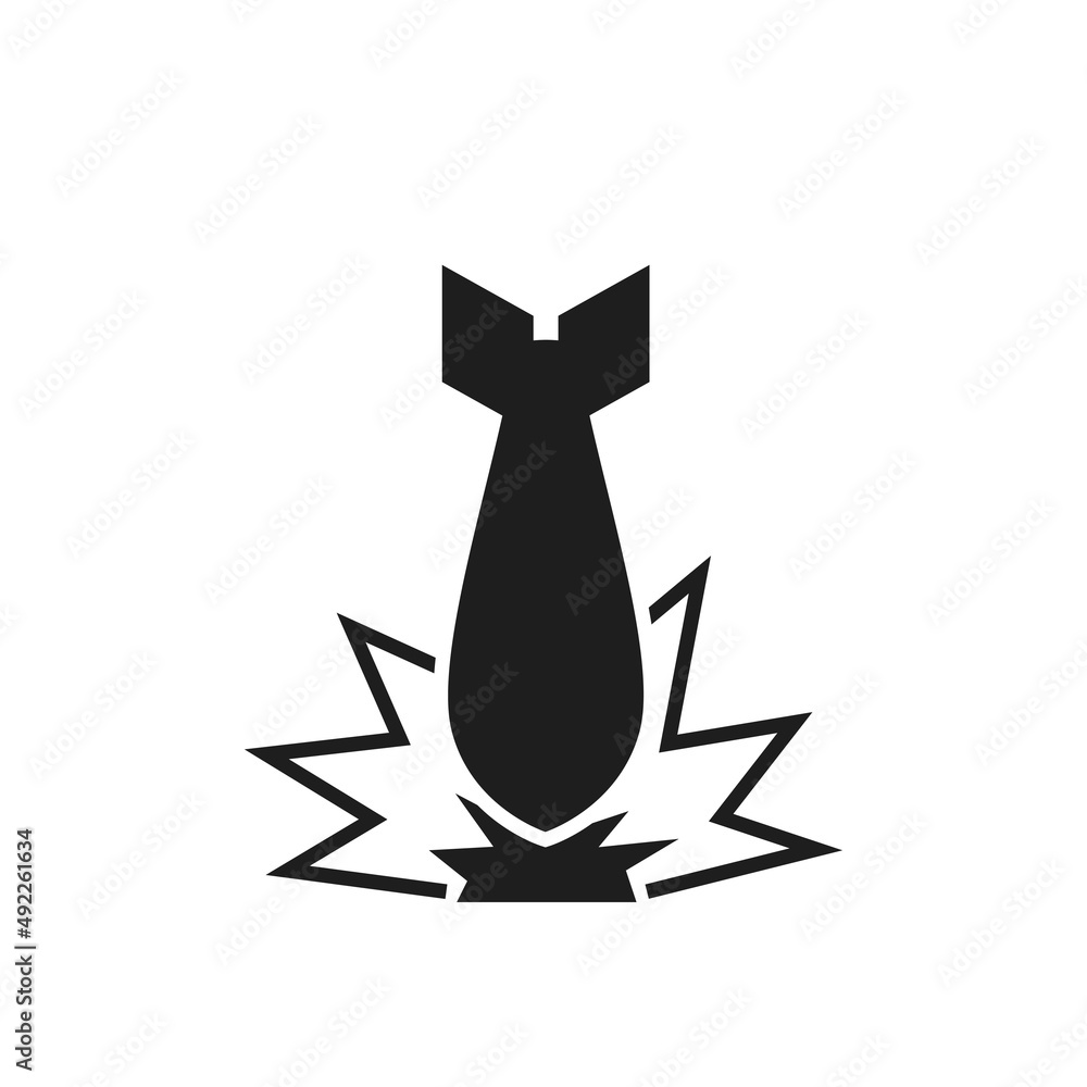 airforce bomb with explosion icon. war and military symbol. isolated ...