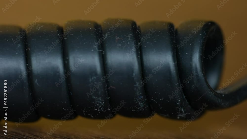 Old telephone cable close up, macro shot. Wire of vintage communication ...