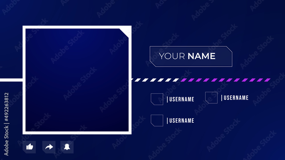 modern screen panel overlay frame set design template for games ...