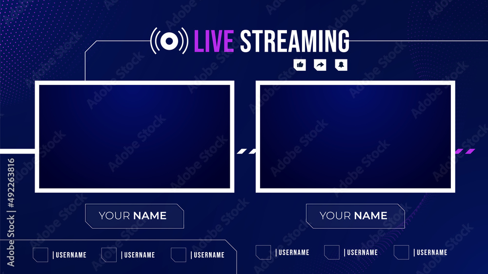 modern screen panel overlay frame set design template for games ...