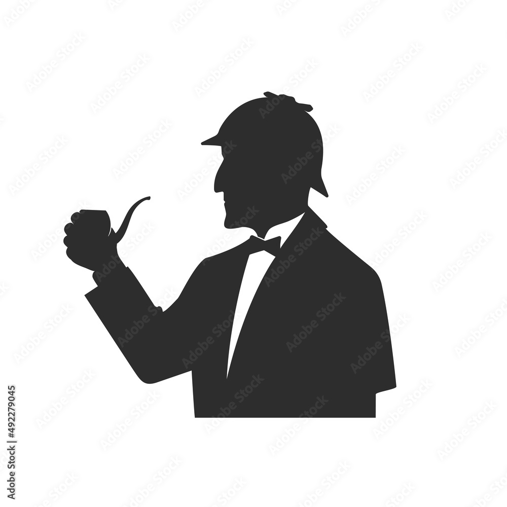 detective with pipe vector illustration Stock Vector | Adobe Stock