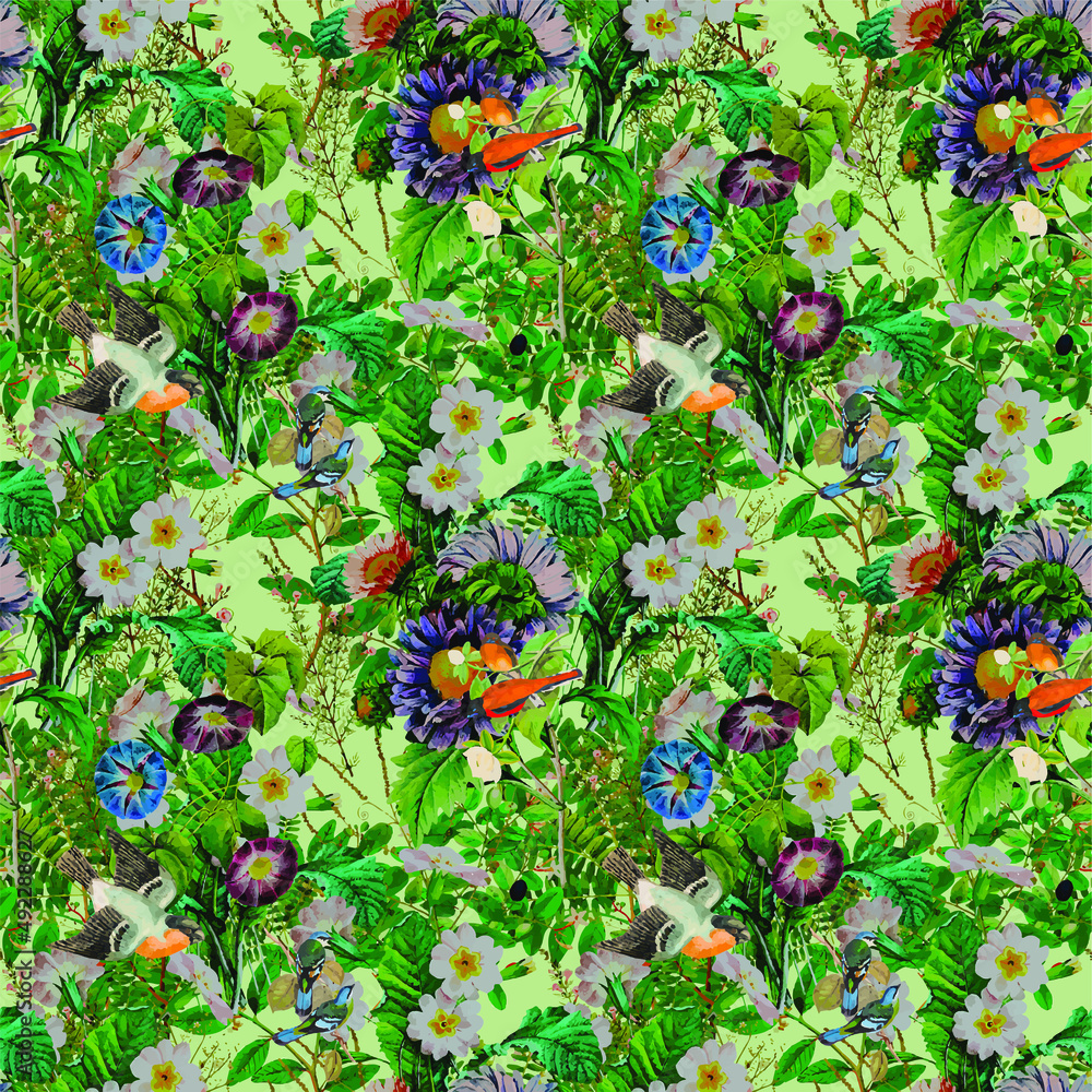 Luxury floral seamless pattern for creating textiles, wallpaper, paper ...
