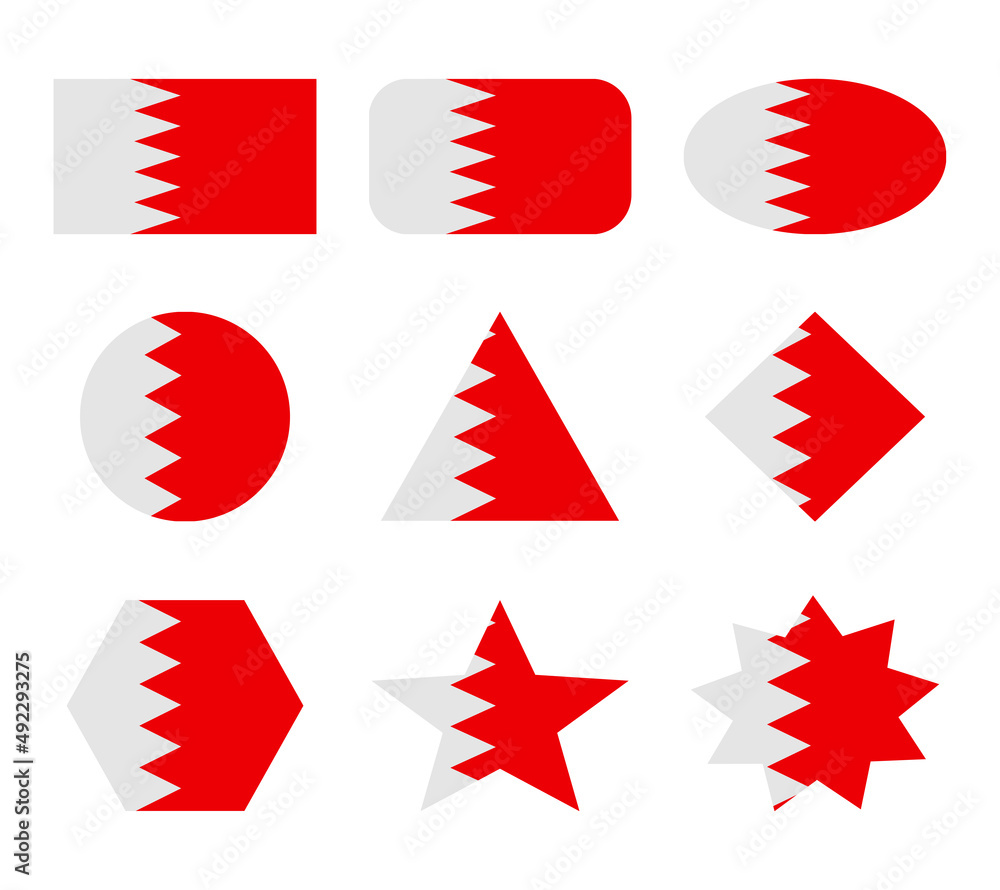 bahrain set of flags with geometric shapes Stock Vector | Adobe Stock