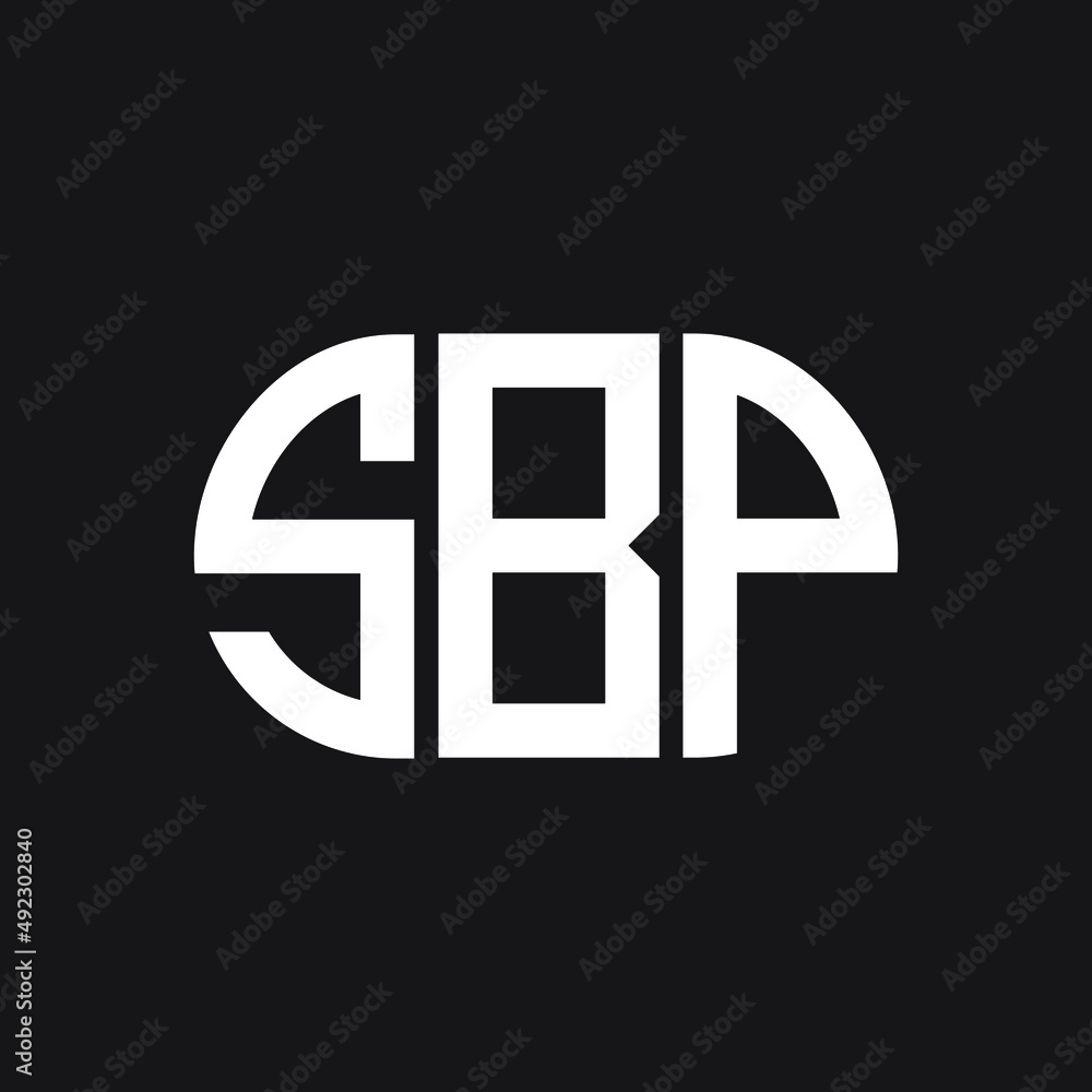 SBP letter logo design on black background. SBP creative initials ...
