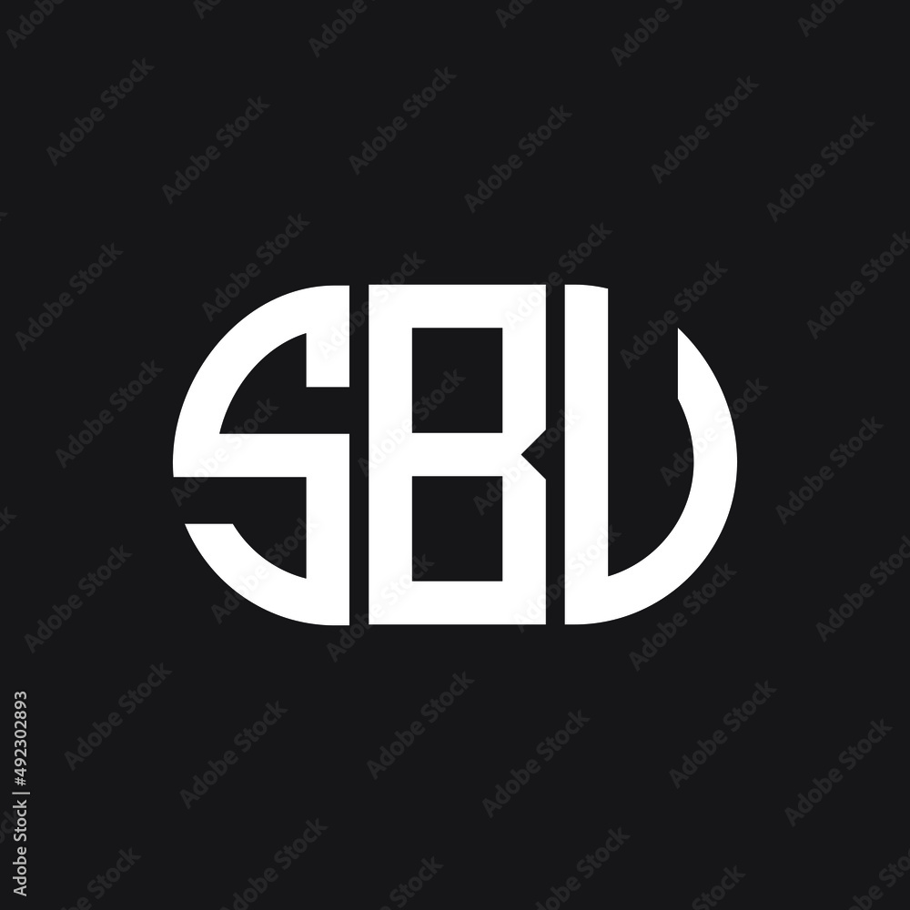 SBU letter logo design on black background. SBU creative initials ...