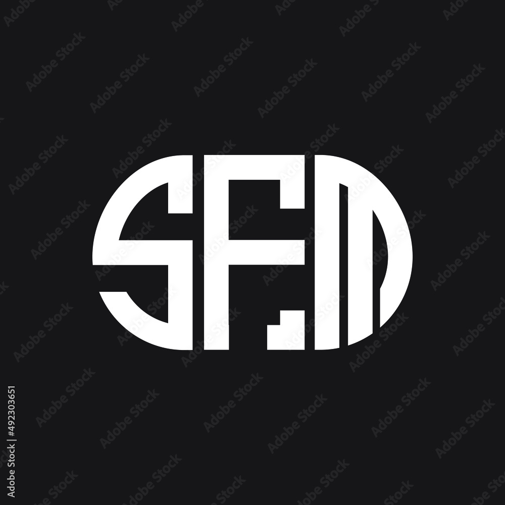 SFM letter logo design on black background. SFM creative initials ...