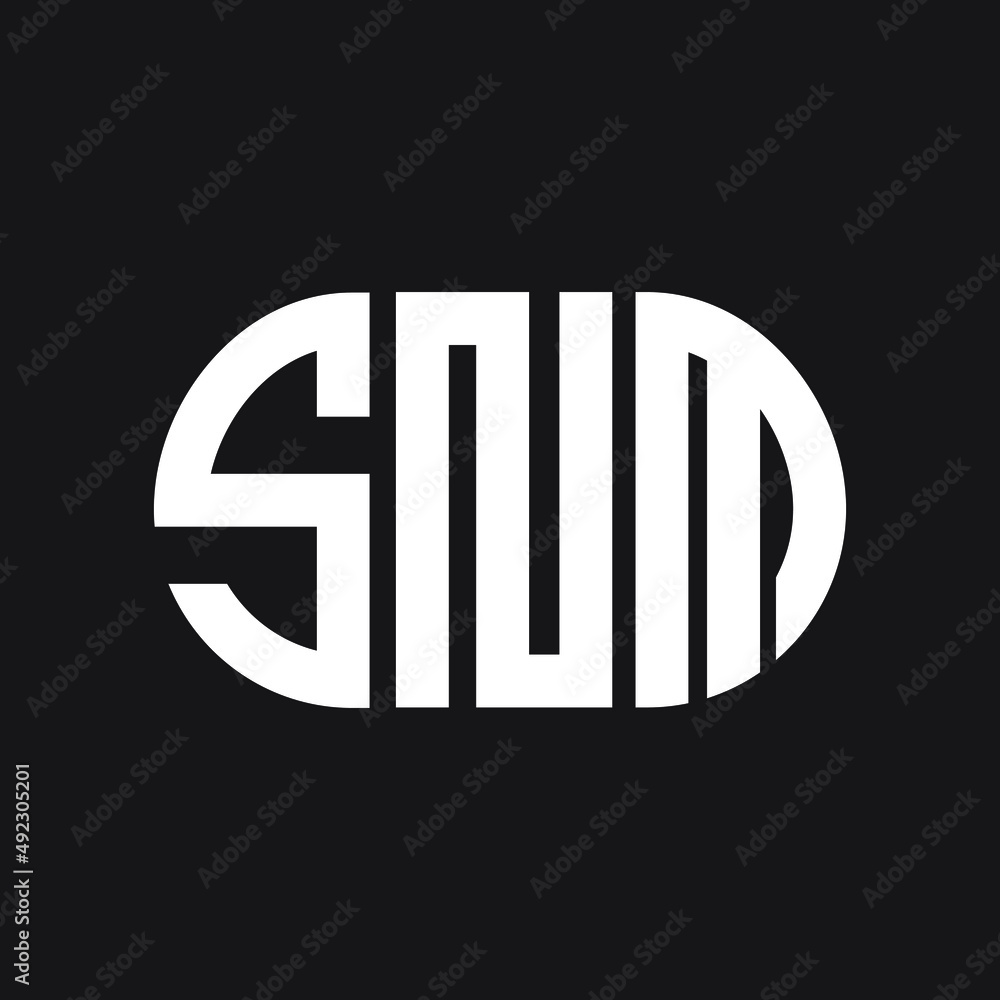 SNM letter logo design on black background. SNM creative initials ...