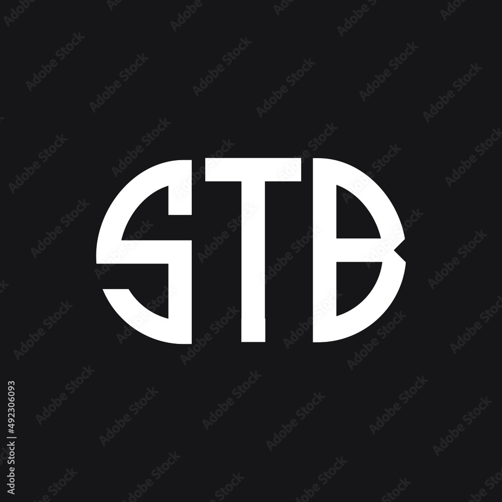 STB letter logo design on black background. STB creative initials ...