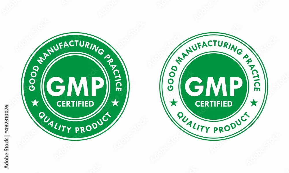 GMP- good manufacturing practice design logo template illustration ...