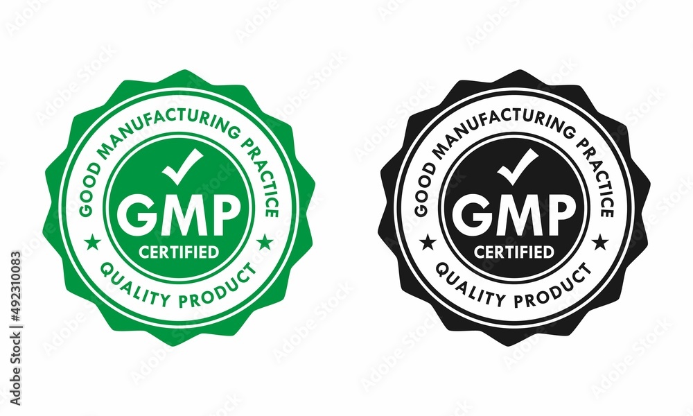 GMP- good manufacturing practice design logo template illustration ...