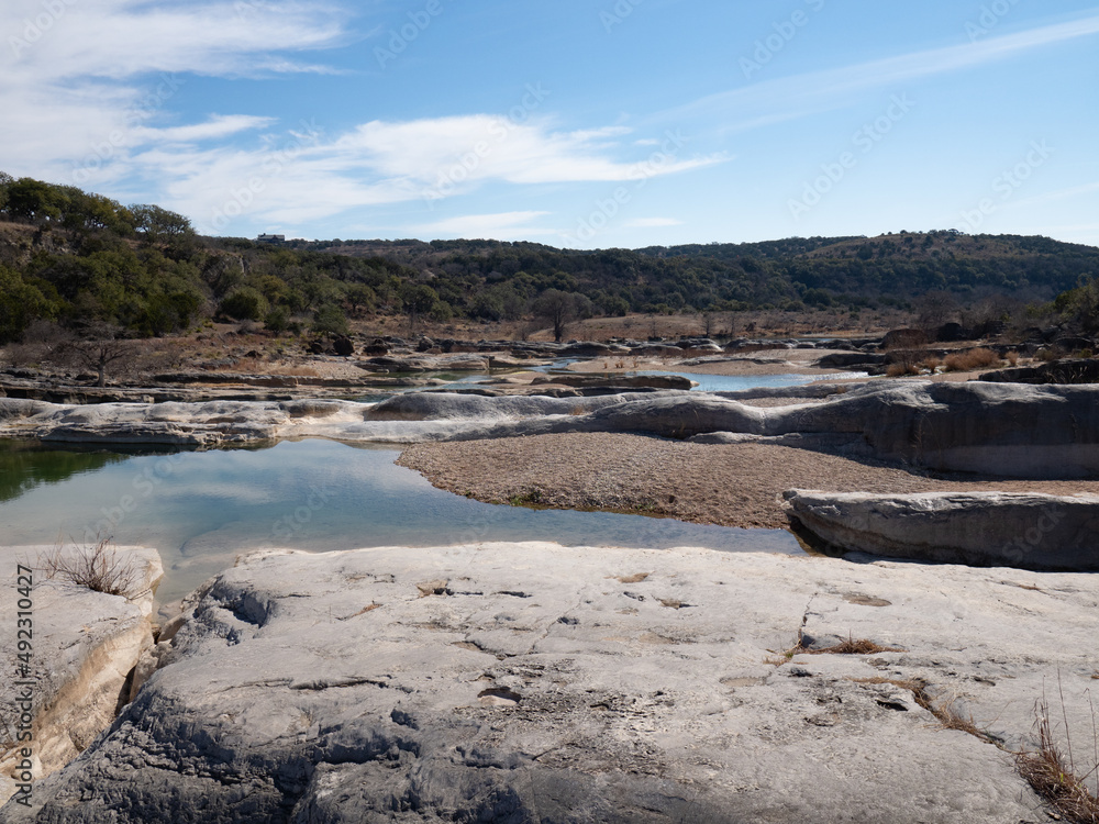 Limestone Slabs and Pools of Water in Pedernales Falls State Park ...