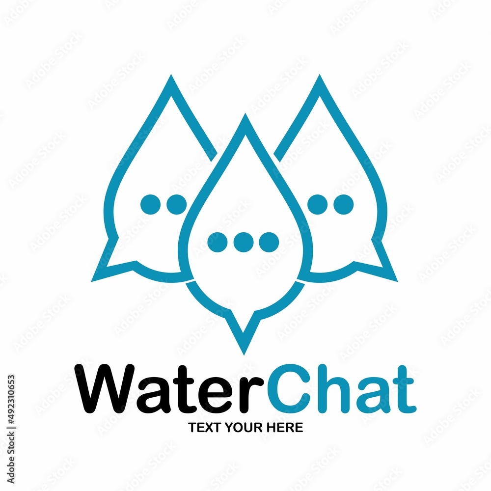 Water chat vector logo template. This design use liquid symbol ...