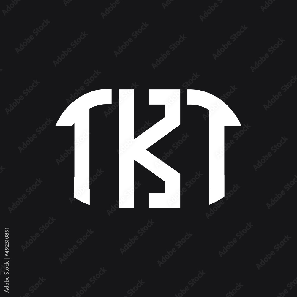 TKT letter logo design on black background. TKT creative initials ...