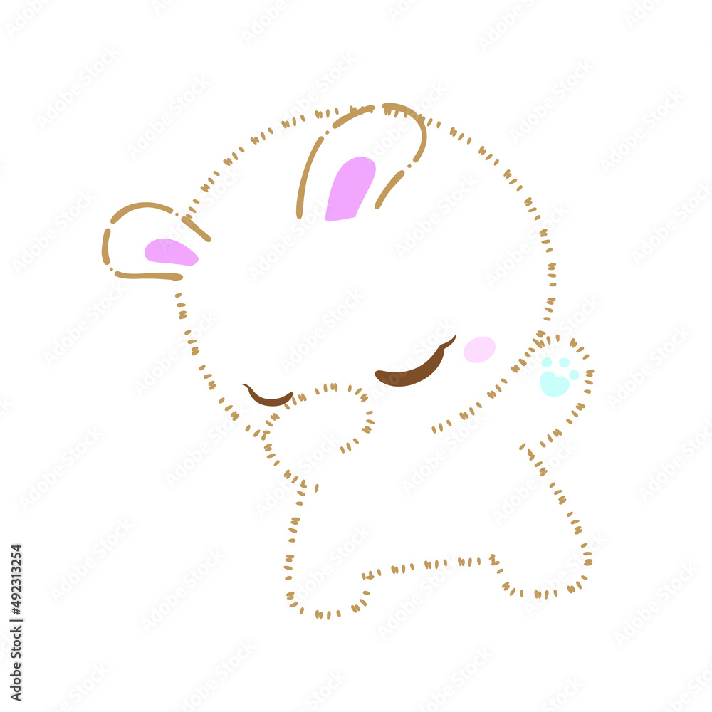Cute cartoon rabbits, Kawaii bunny, vector clip art illustration. Stock ...