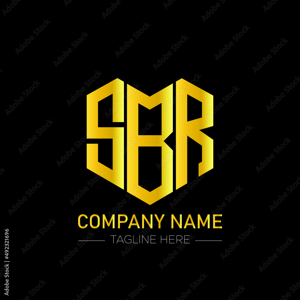 SBR letter logo design on black background.SBR creative initials letter ...