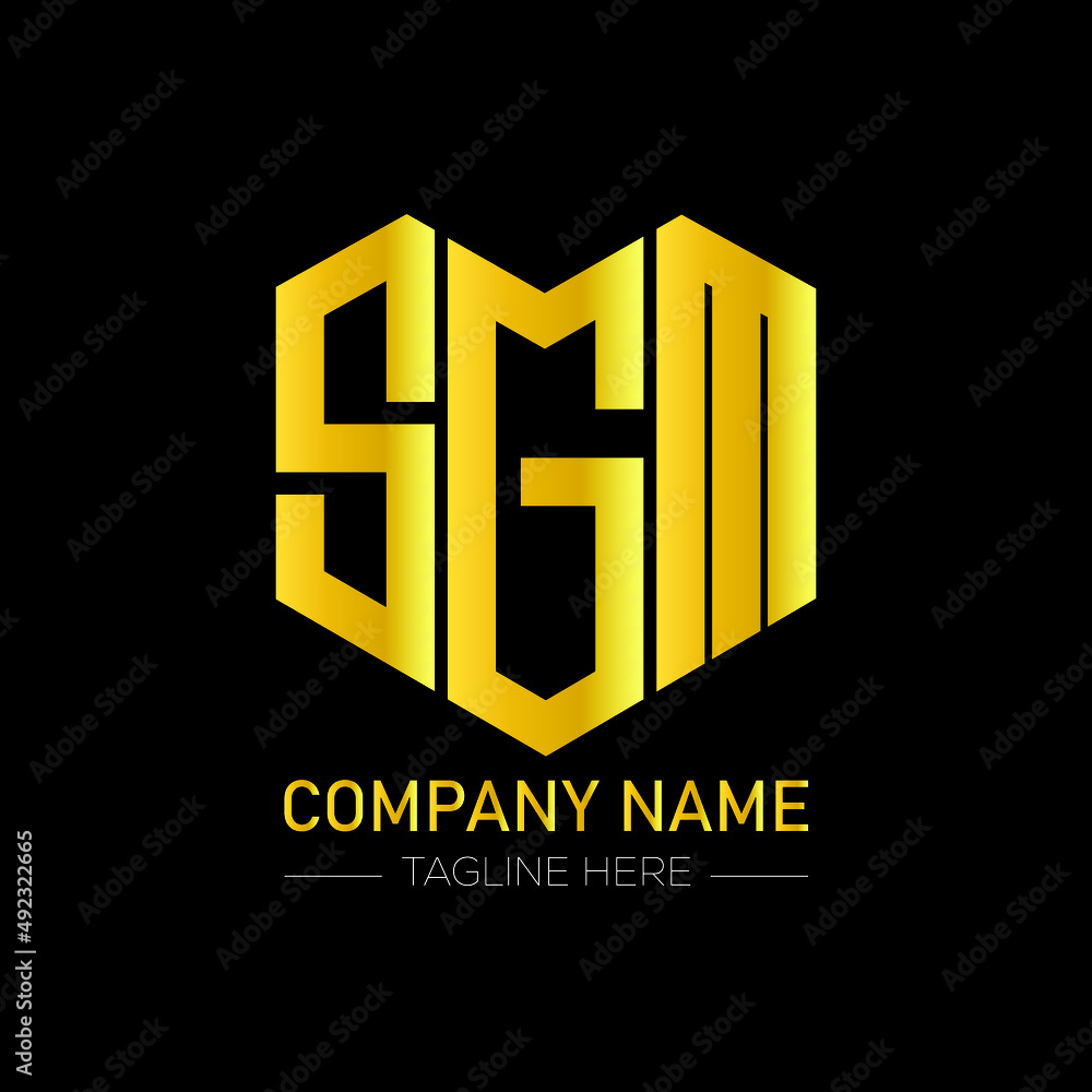 SGM letter logo design on black background.SGM creative initials letter ...