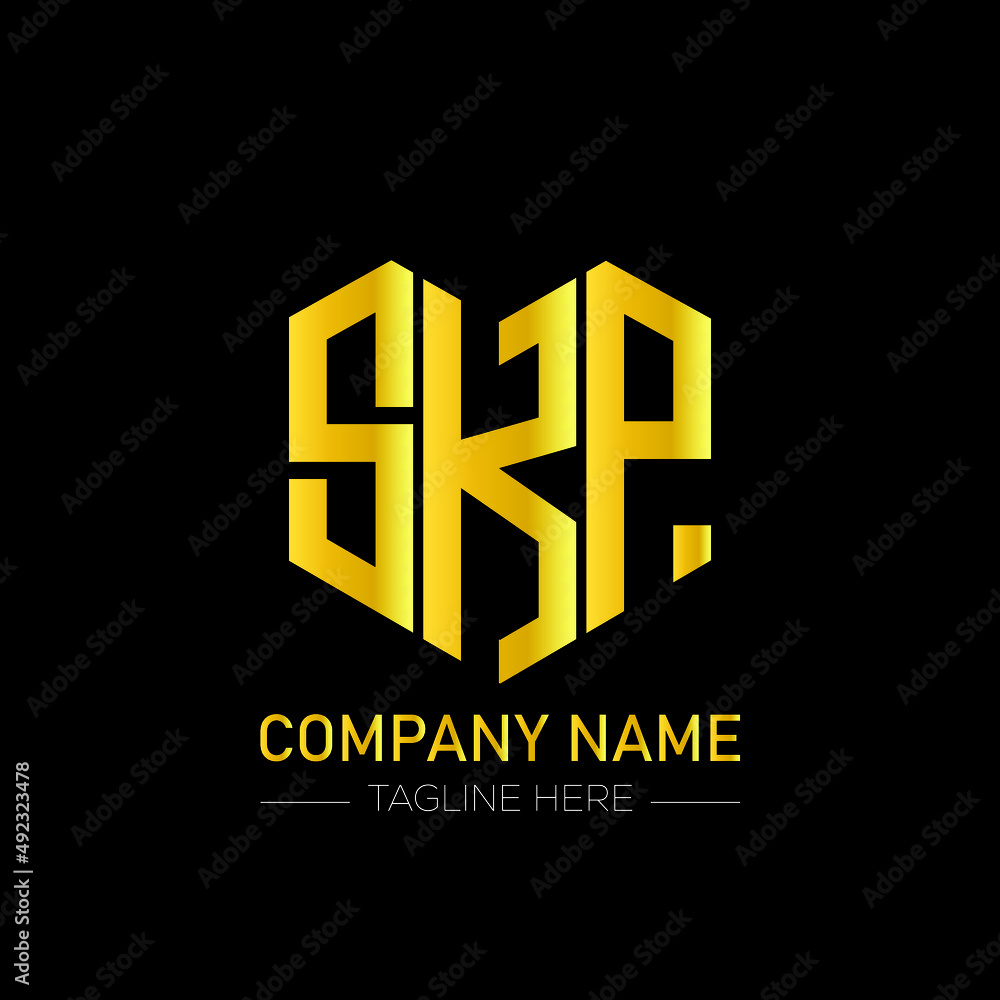 SKP letter logo design on black background.SKP creative initials letter ...