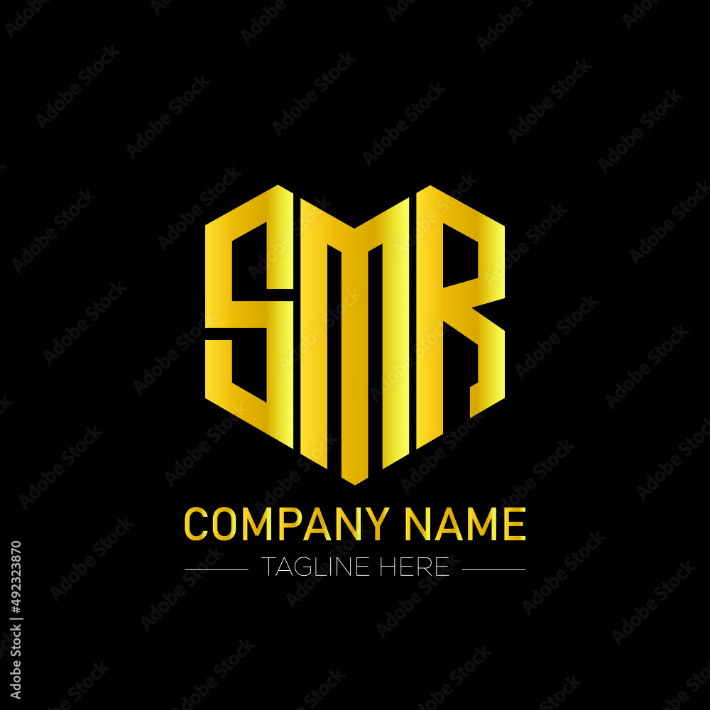 SMR letter logo design on black background.SMR creative initials letter ...