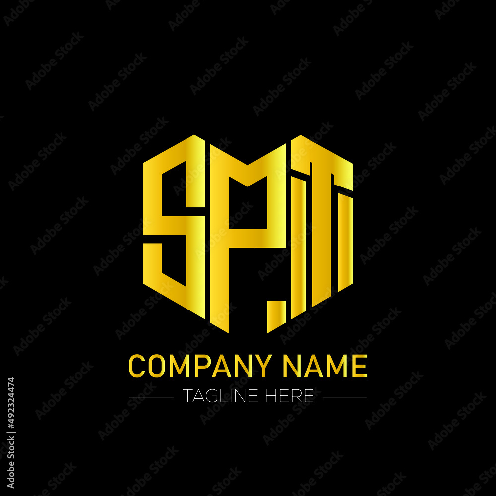 SPT letter logo design on black background.SPT creative initials letter ...