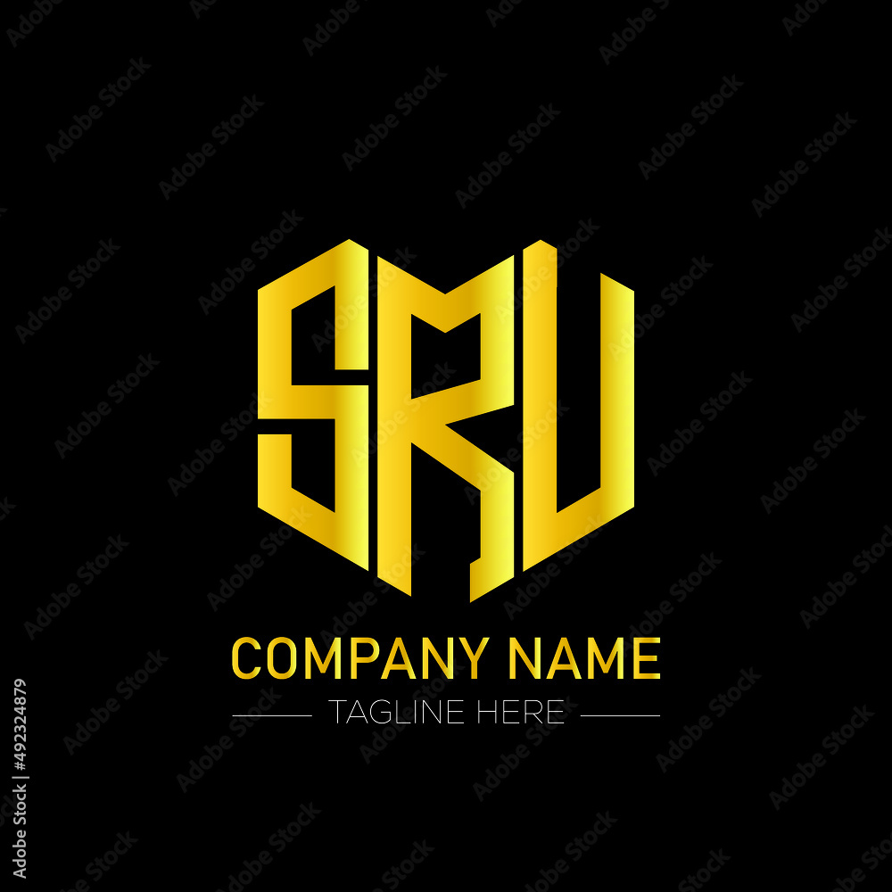 SRU letter logo design on black background.SRU creative initials letter ...