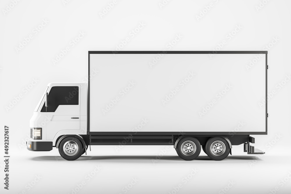 Long trailer isolated over white background. Mockup Stock Illustration ...